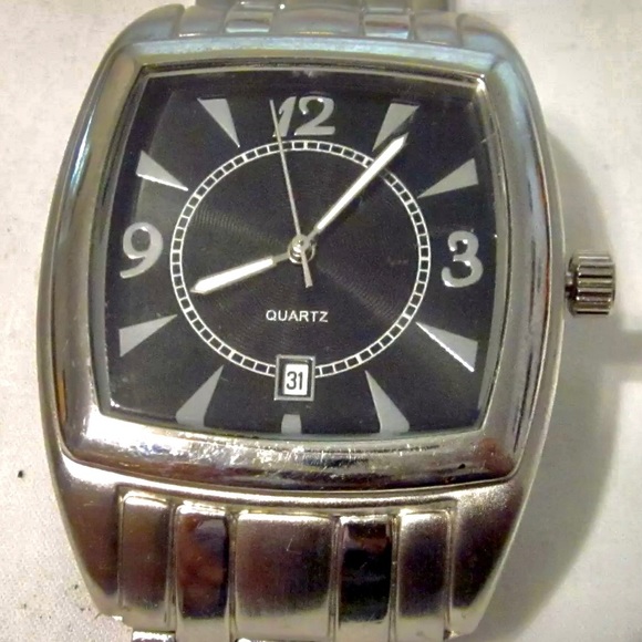 Puritan | Accessories | Deco Style Puritan Silver Tone Black Face Watch ...